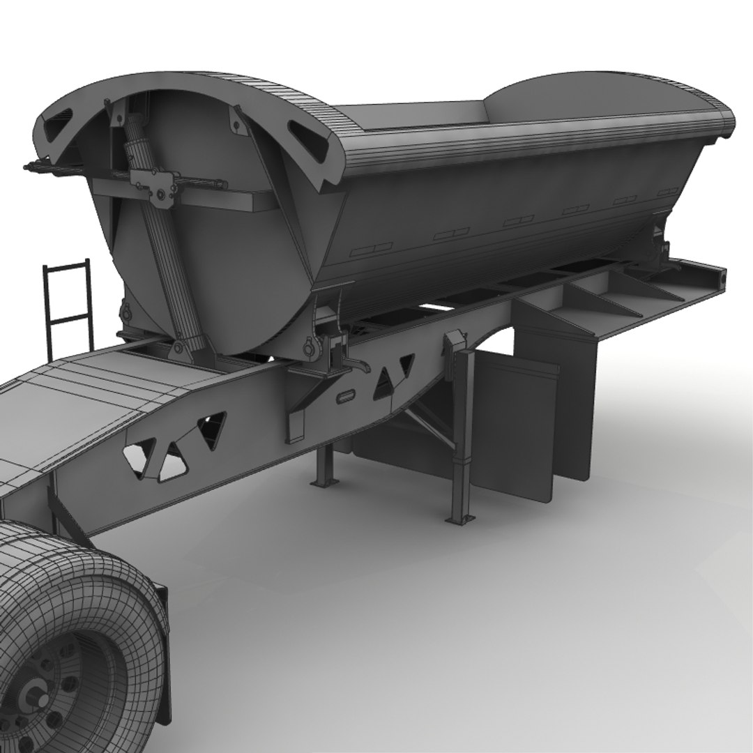 3d model trailers b-train midland tw2500