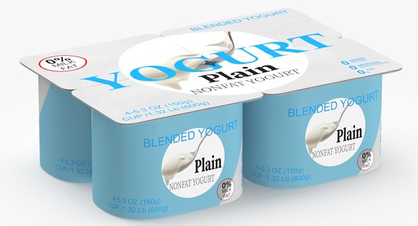 Yogurt Container Type 02 Blank Blueberry Strawberry and Plain Label 3D ...