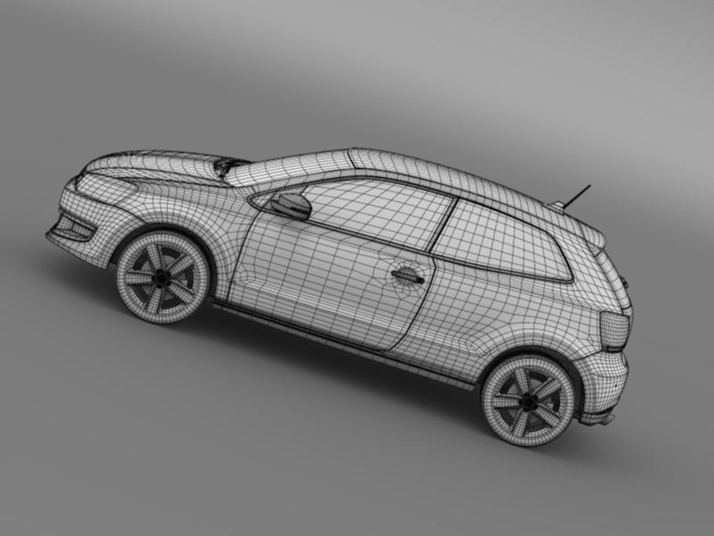 3d model volkswagen polo 2009-2013