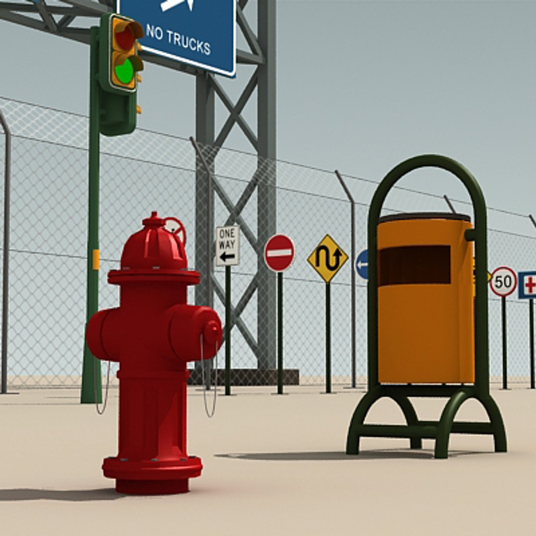 Street Elements 3d Model