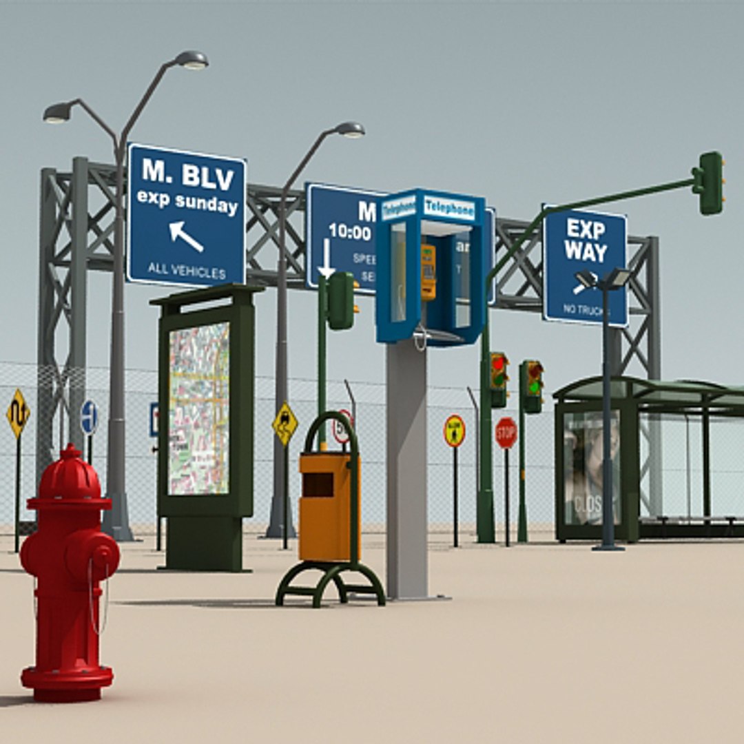 Street Elements 3d Model