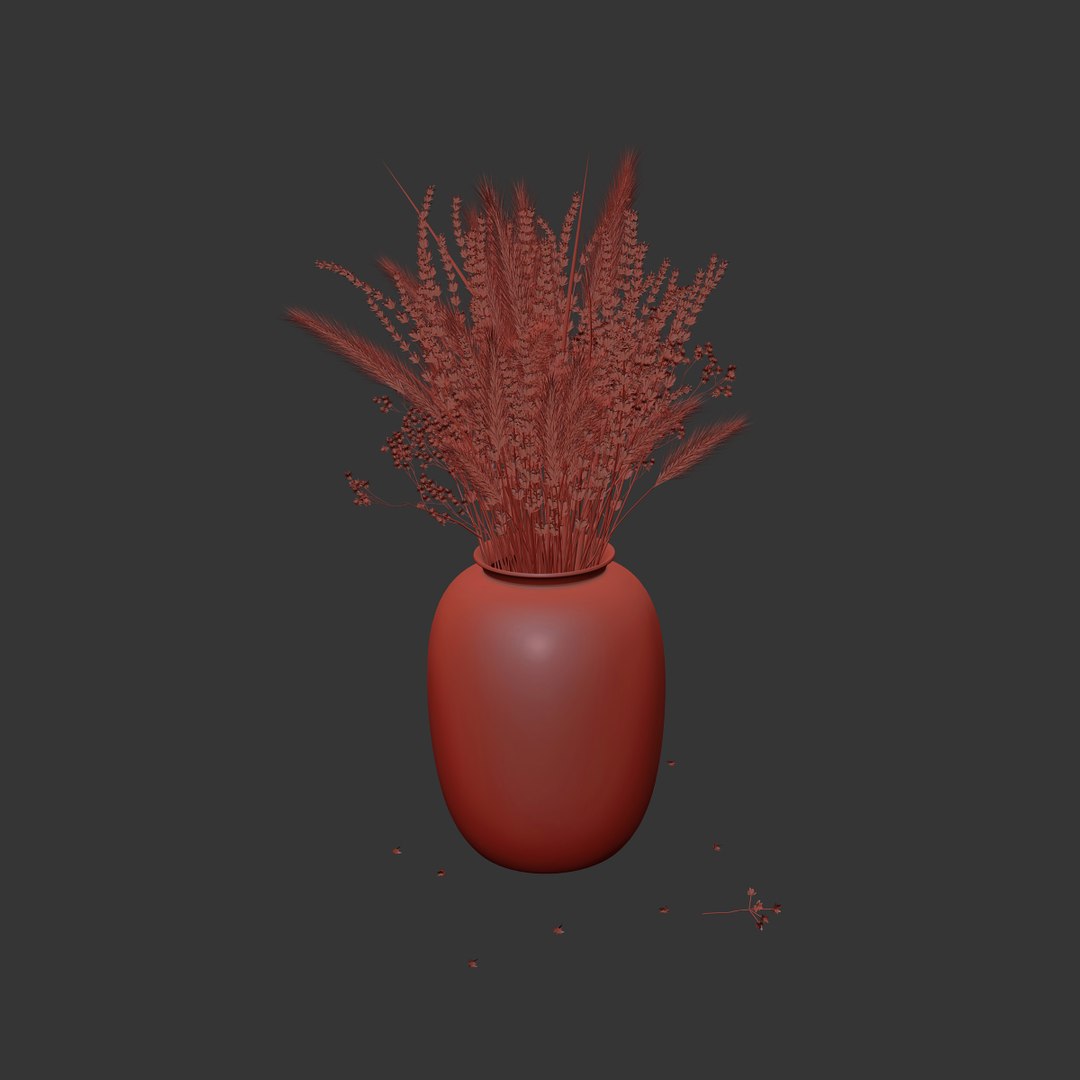 3D Dry Flowers In Modern Vase 4 - TurboSquid 1805982