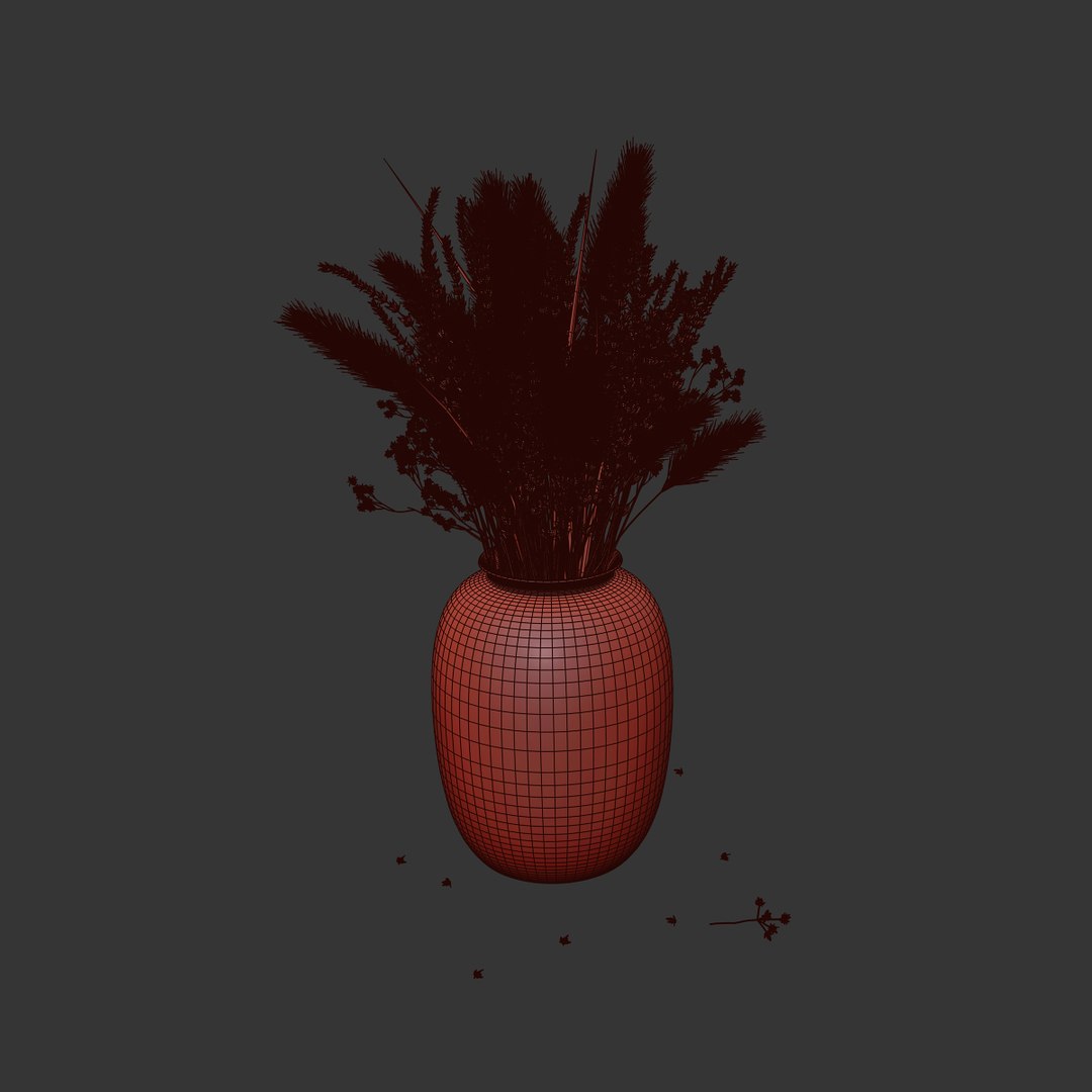 3D Dry Flowers In Modern Vase 4 - TurboSquid 1805982
