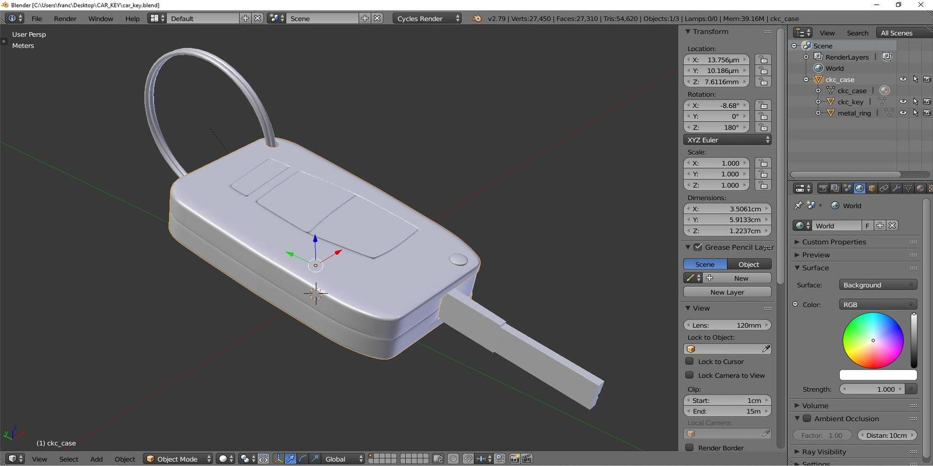 3D Car Key - TurboSquid 1155333