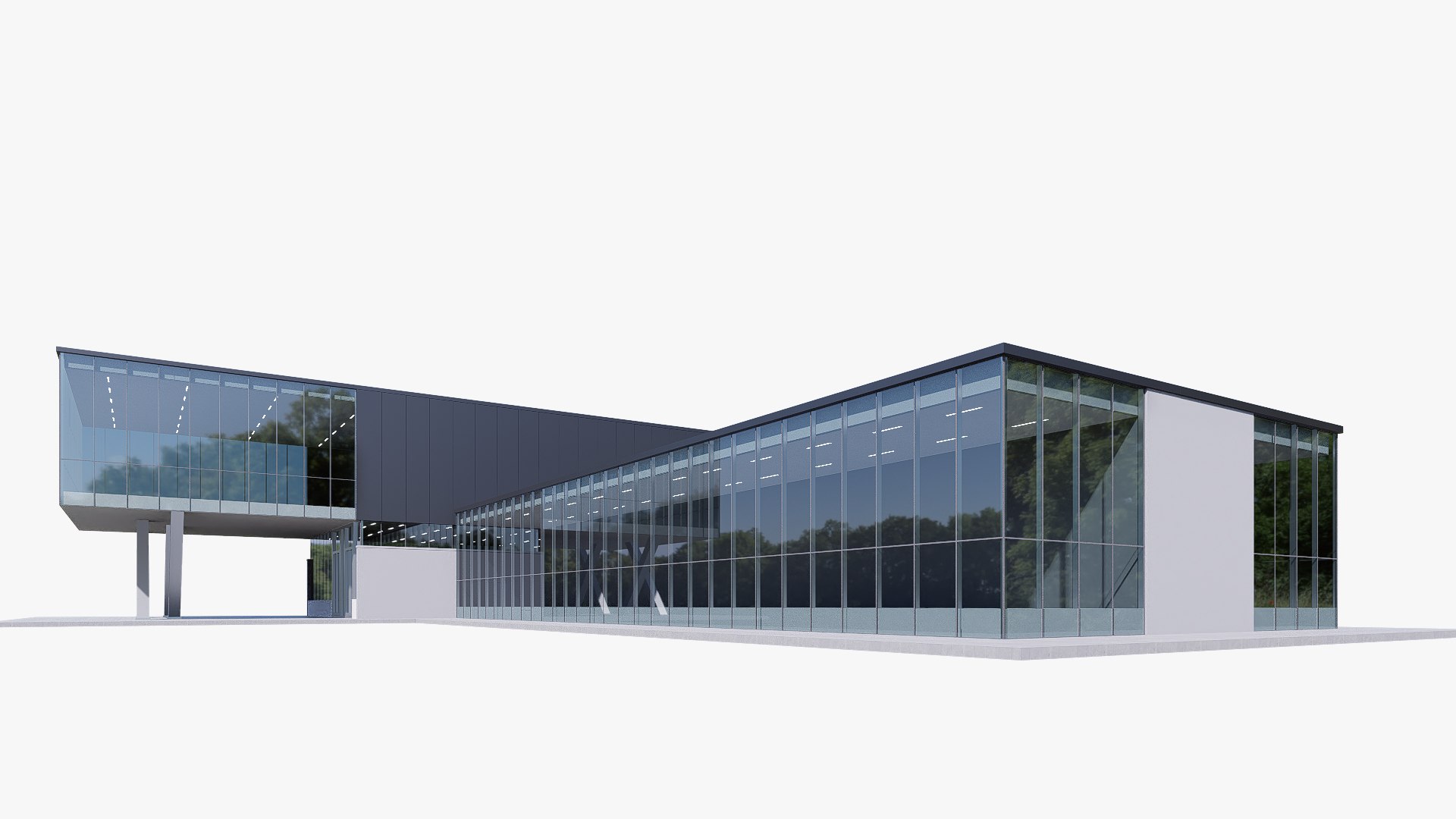 3D Gallery Modern Art Building Model - TurboSquid 2346685