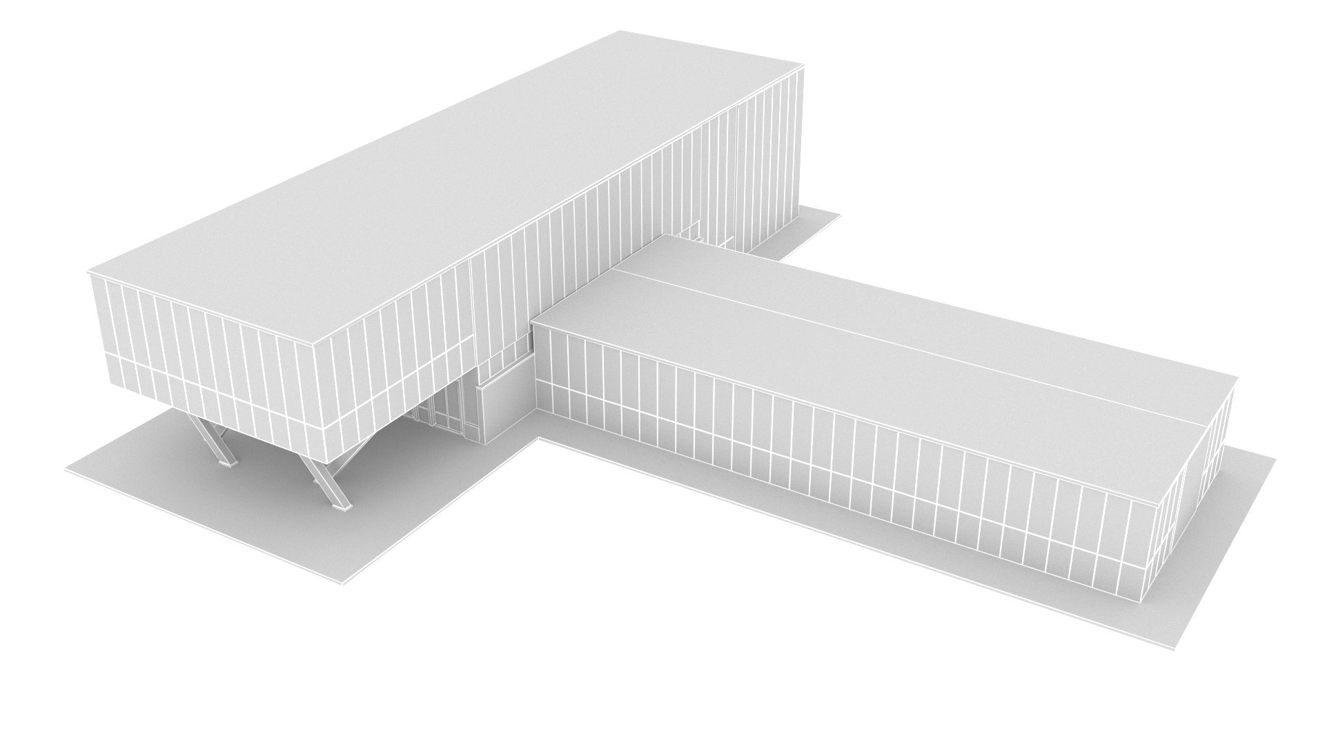 3D Gallery Modern Art Building Model - TurboSquid 2346685
