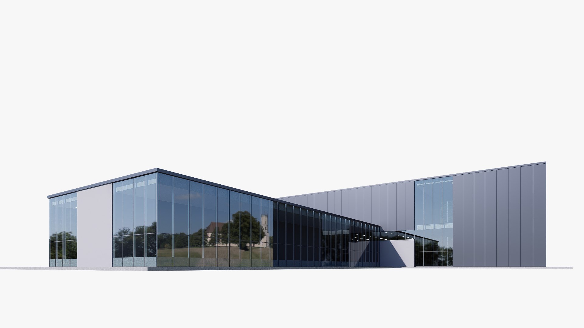 3D Gallery Modern Art Building Model - TurboSquid 2346685