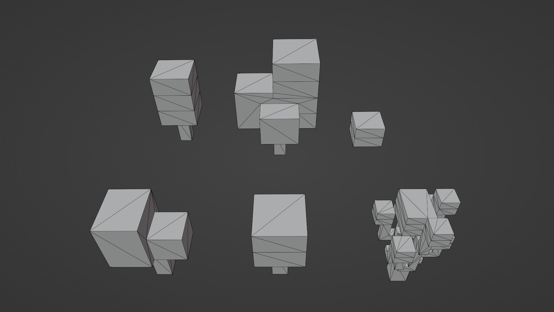 3D Pink Tree Set Low-poly 3D Model - TurboSquid 2090747