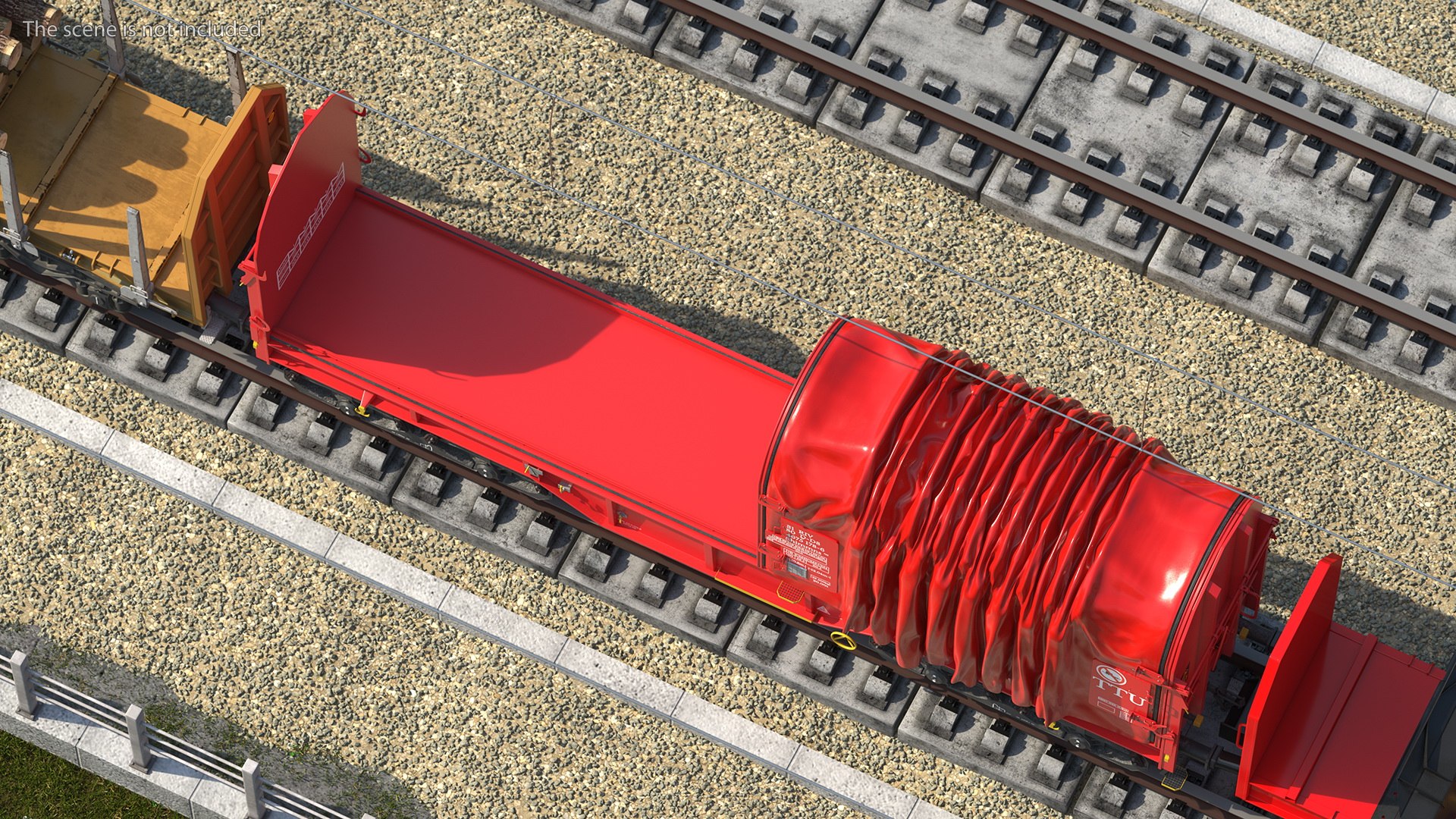 3D model DB Cargo Coil Transporter Tarpaulin Freight Wagon No Interior Clear - TurboSquid 1796052