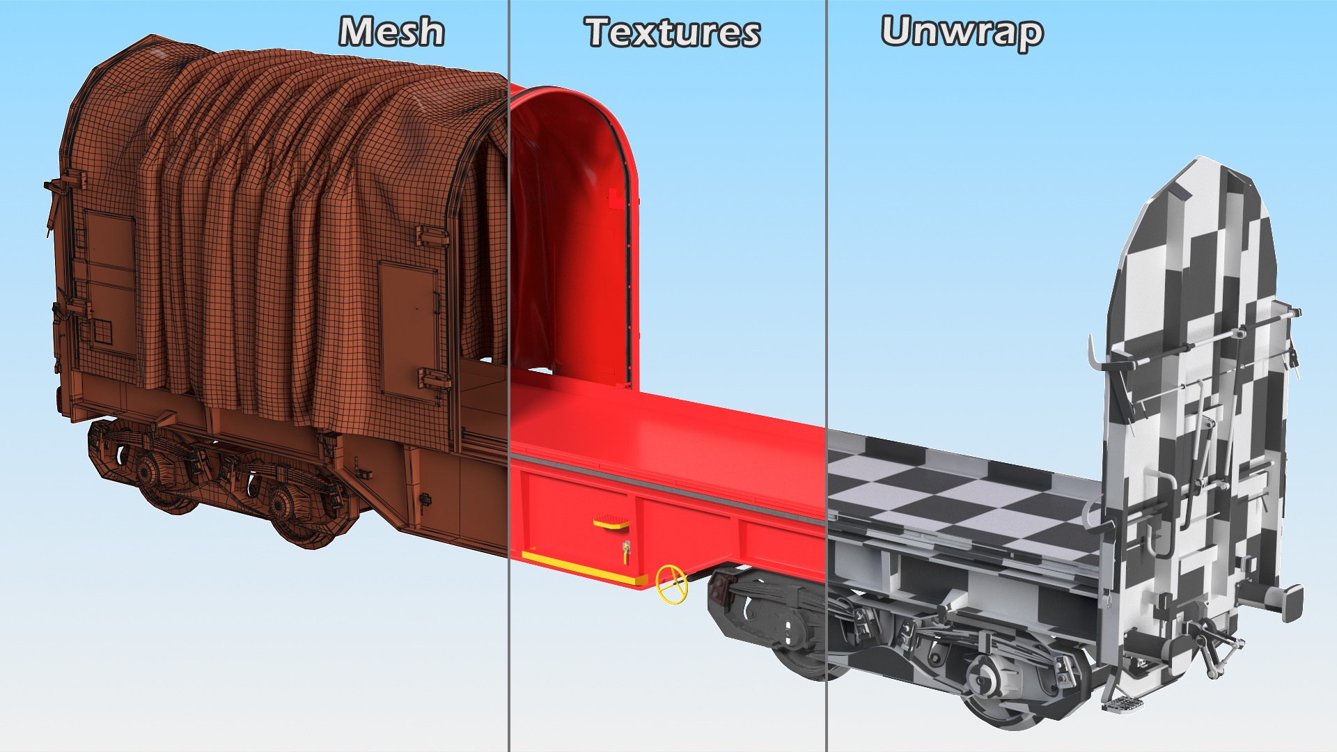 3D model DB Cargo Coil Transporter Tarpaulin Freight Wagon No Interior Clear - TurboSquid 1796052