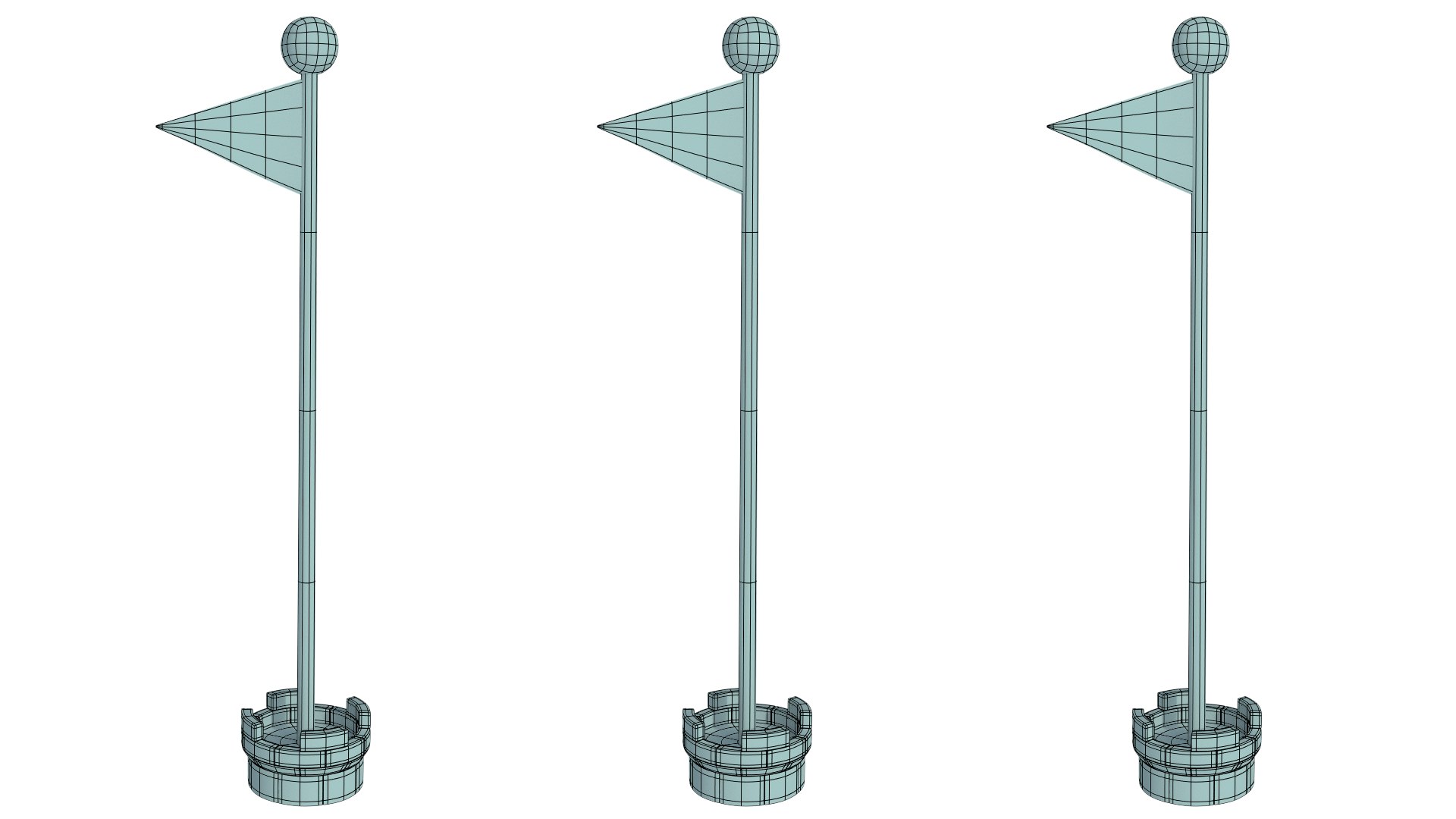 3D Goal Pole With 3 Different Flags - Mario Model - TurboSquid 2070845