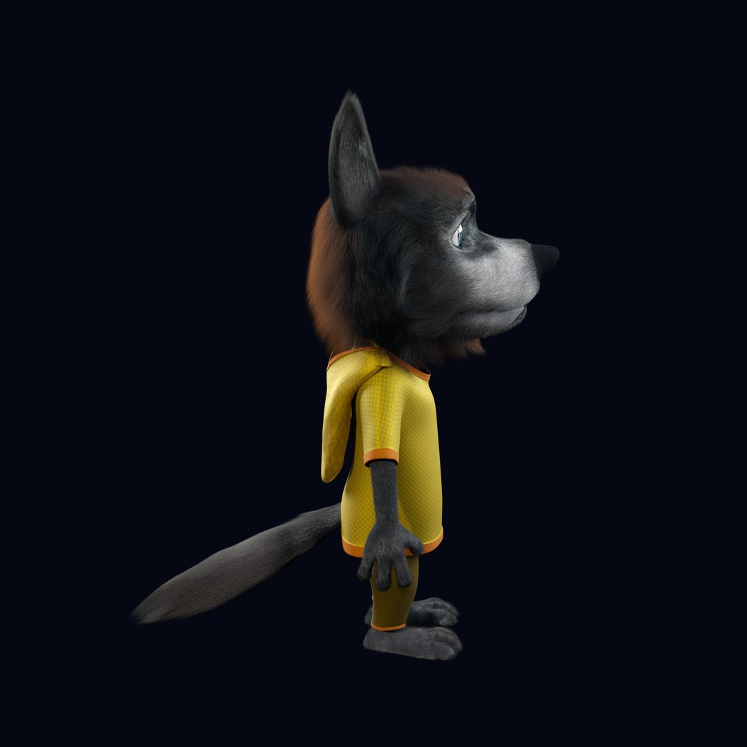 Cartoon Young Wolf NoRig 3D Model - TurboSquid 2009783