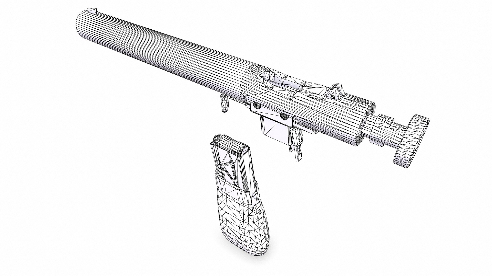 Welrod MK 2 Bolt Action Pistol Low-poly PBr Model - TurboSquid 2344579