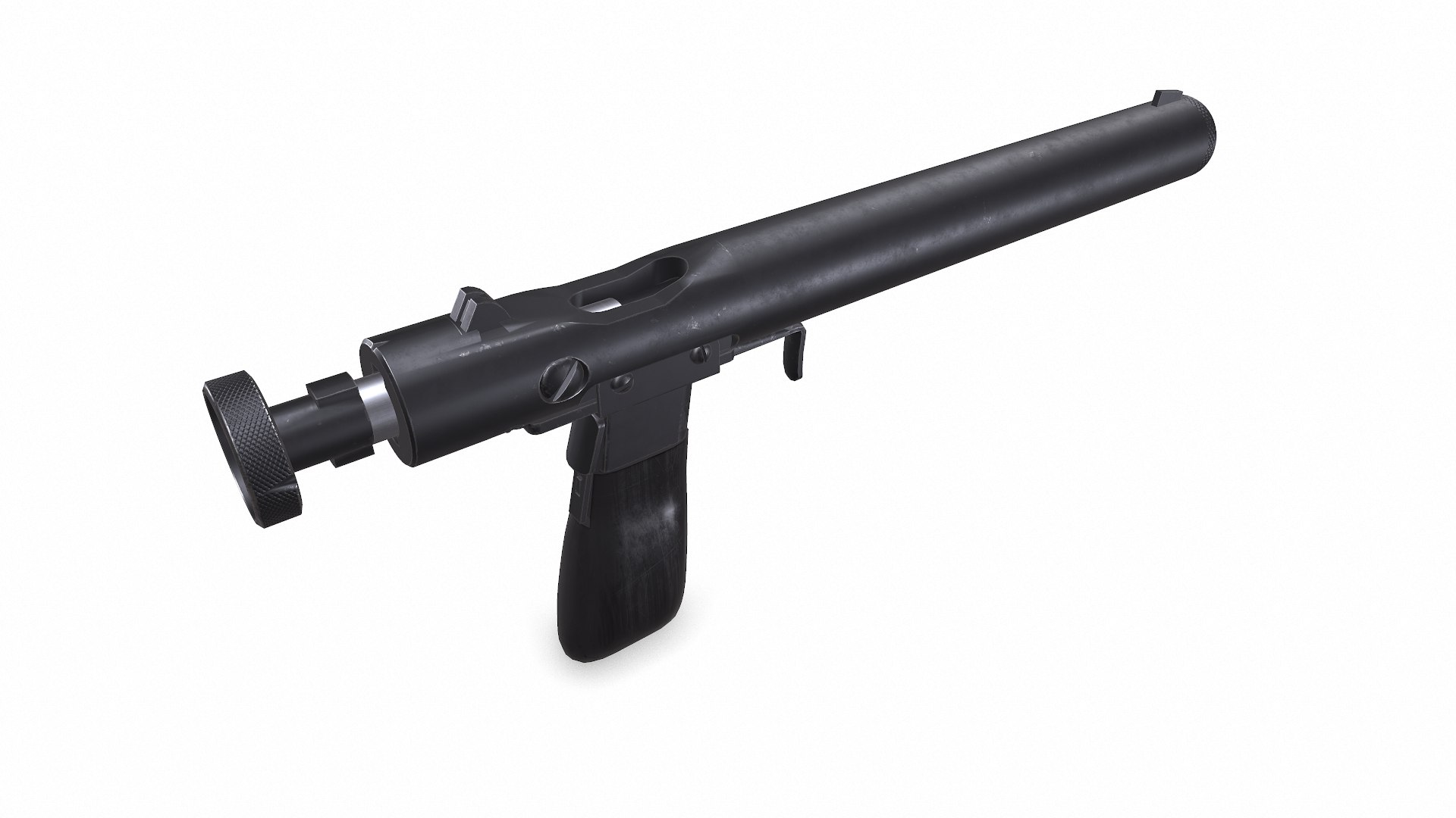 Welrod MK 2 Bolt Action Pistol Low-poly PBr Model - TurboSquid 2344579