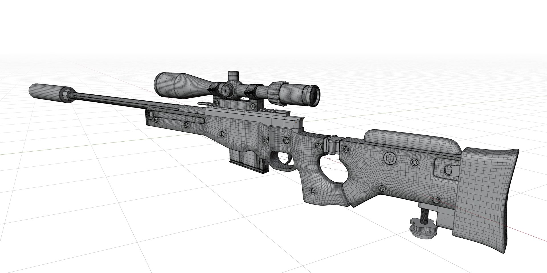 AWM Sniper Rifle High Poly 3D Model - TurboSquid 2146856