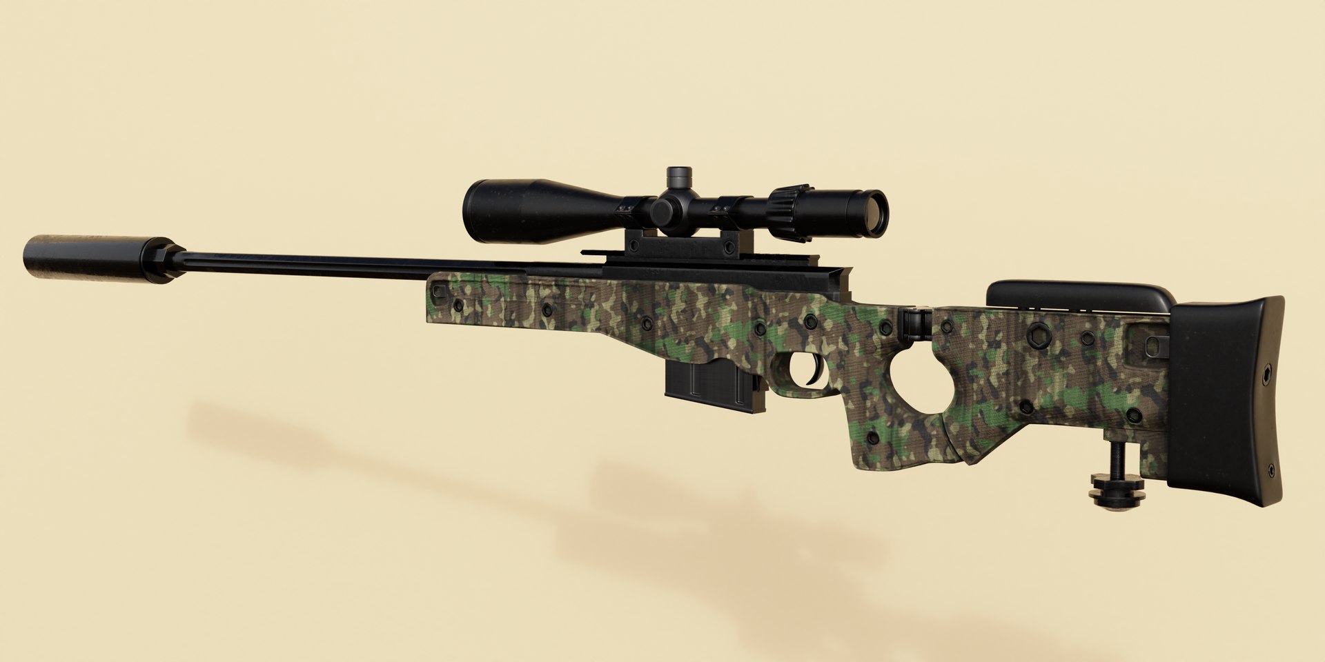 AWM Sniper Rifle High Poly 3D Model - TurboSquid 2146856