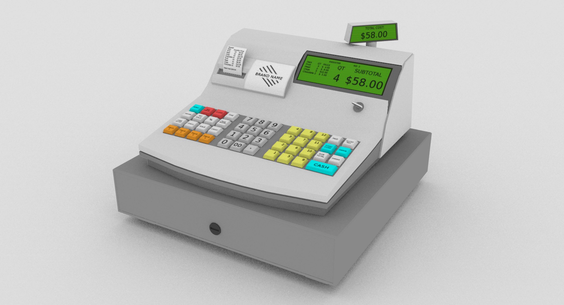 Generic Cash Register 3d Model