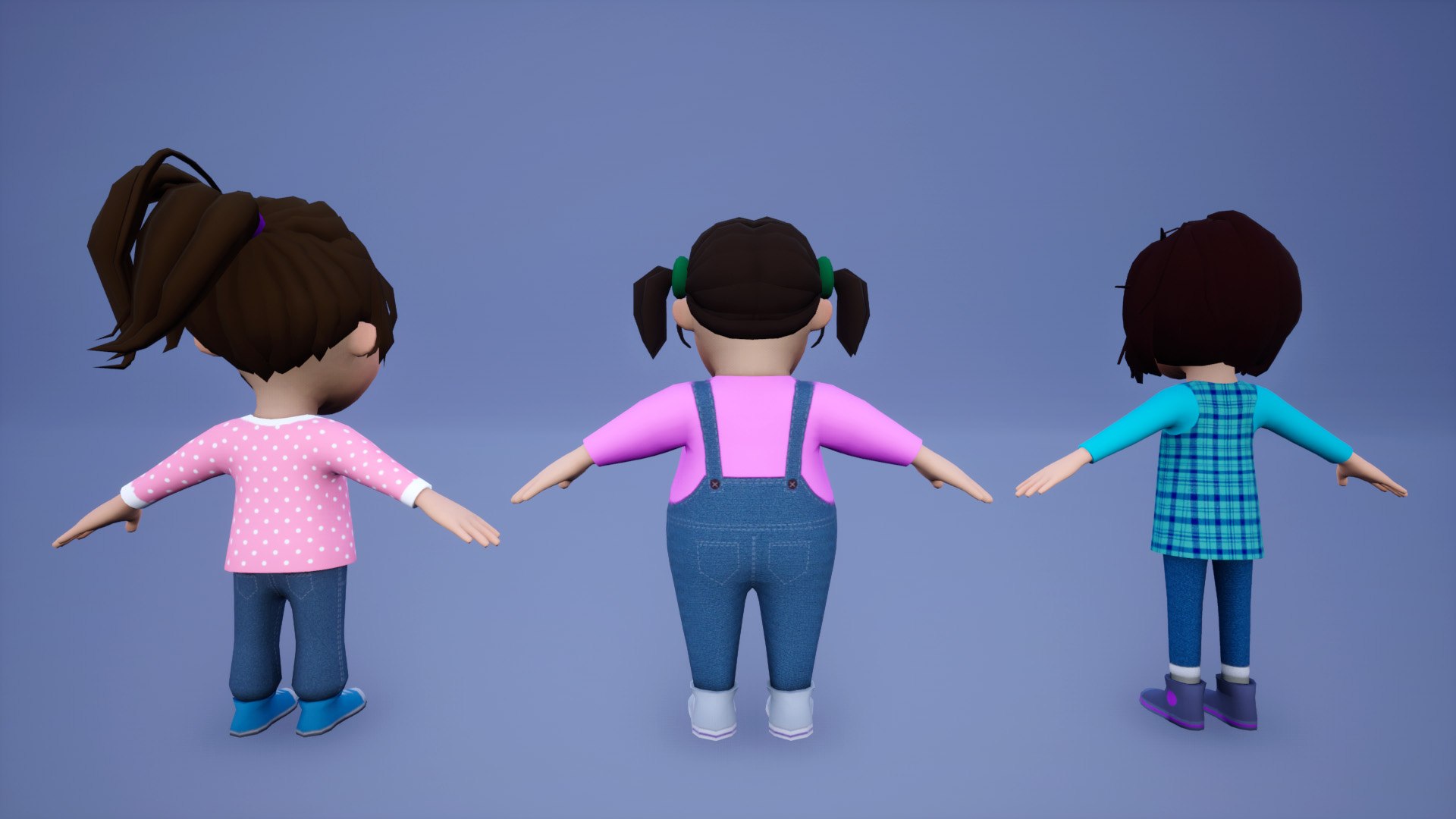 Toon Kids Character With Props 3D Model - TurboSquid 2327209