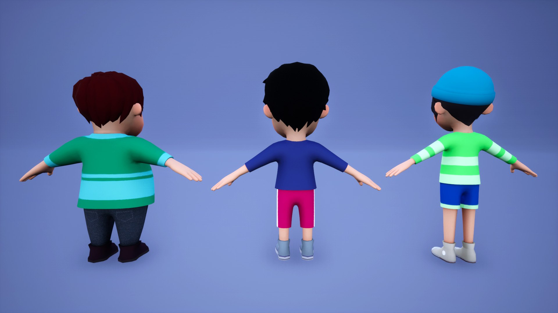 Toon Kids Character With Props 3D Model - TurboSquid 2327209