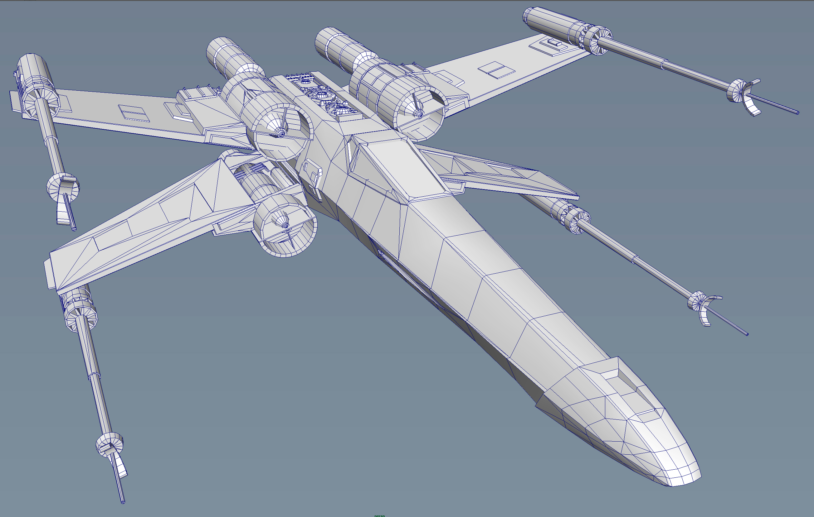 3ds max star wars x-wing starfighter