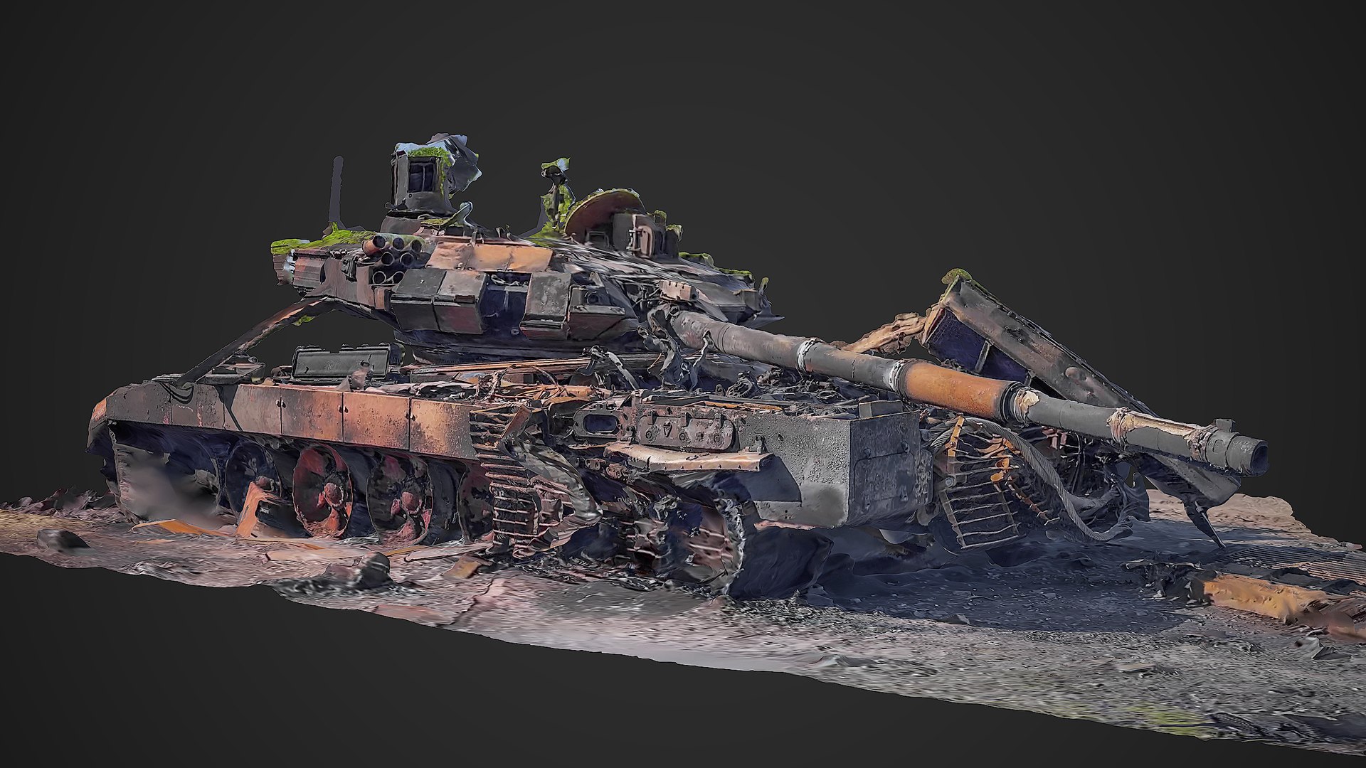 T-90M Destroyed model - TurboSquid 1900892