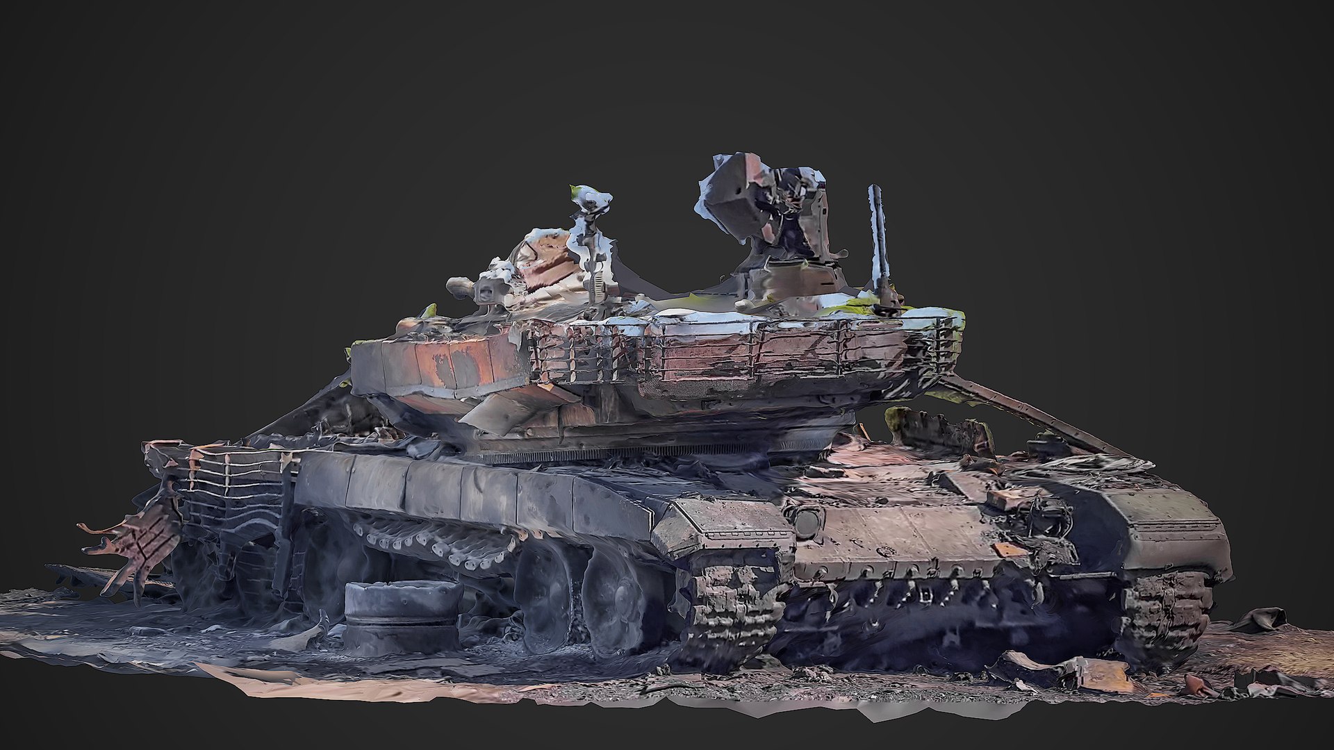 T-90M Destroyed model - TurboSquid 1900892