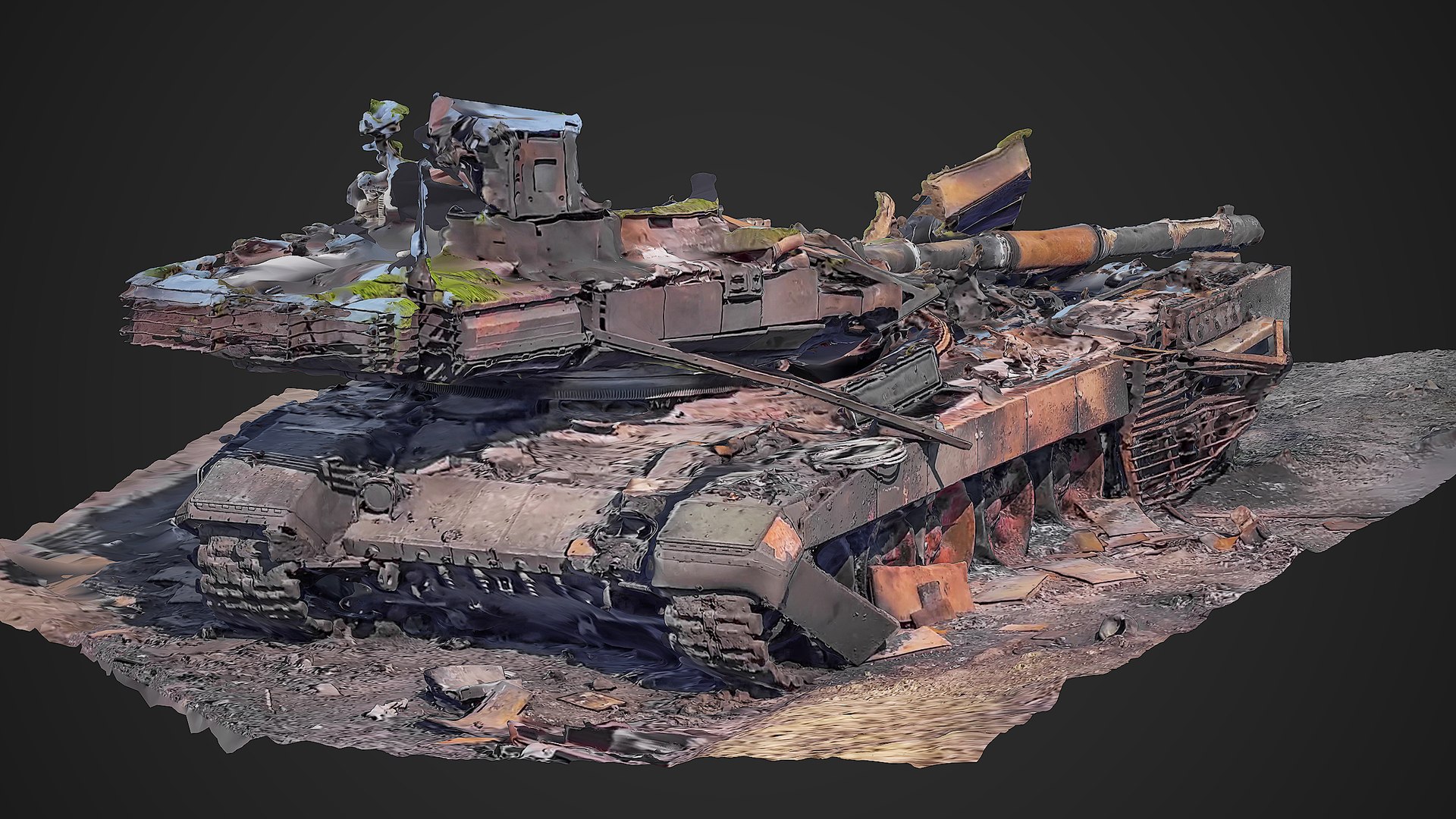 modelo 3d T-90M Destroyed - TurboSquid 1900892