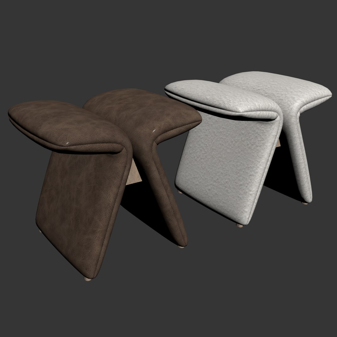 3D model Butterfly stool leather and boucle - TurboSquid 2110234