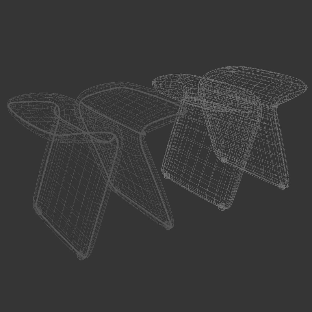 3D model Butterfly stool leather and boucle - TurboSquid 2110234