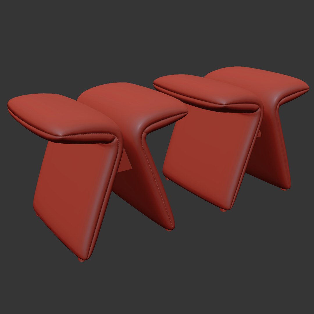 3D model Butterfly stool leather and boucle - TurboSquid 2110234
