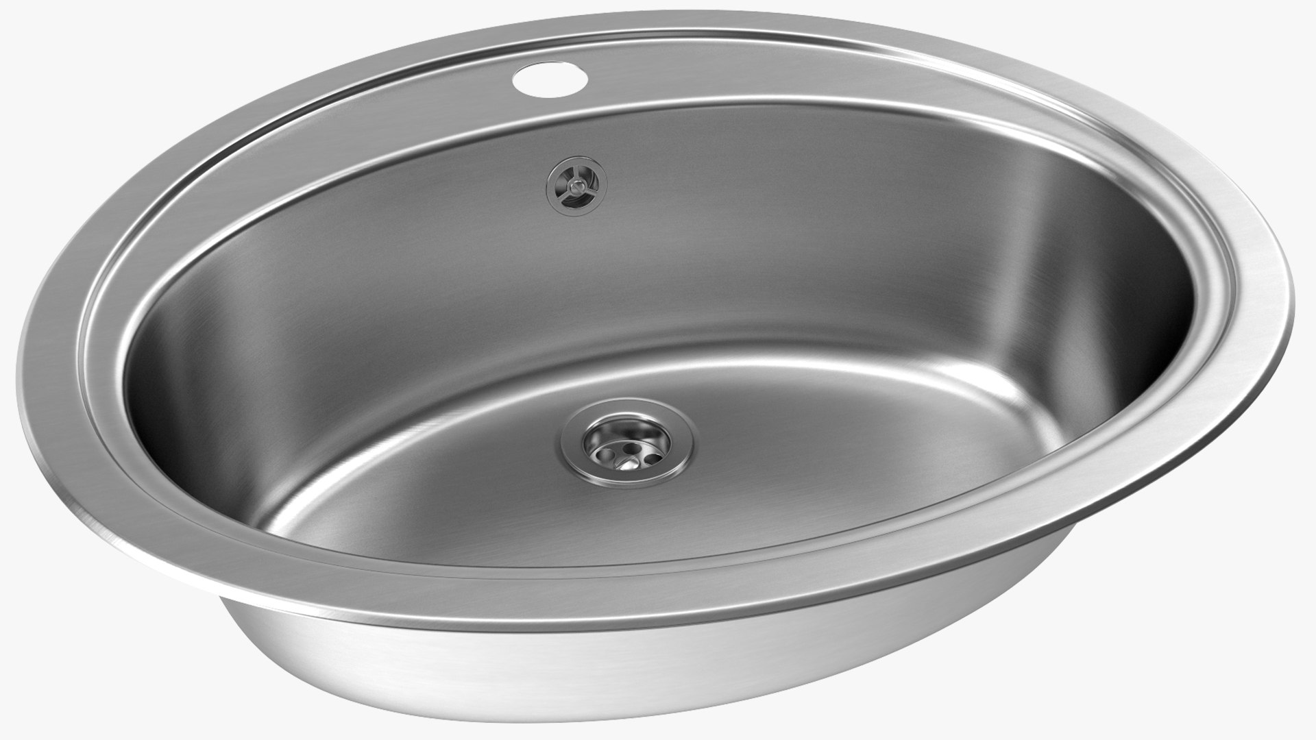 Oval Kitchen Sink With Overflow Drain 3D Model - TurboSquid 1734849