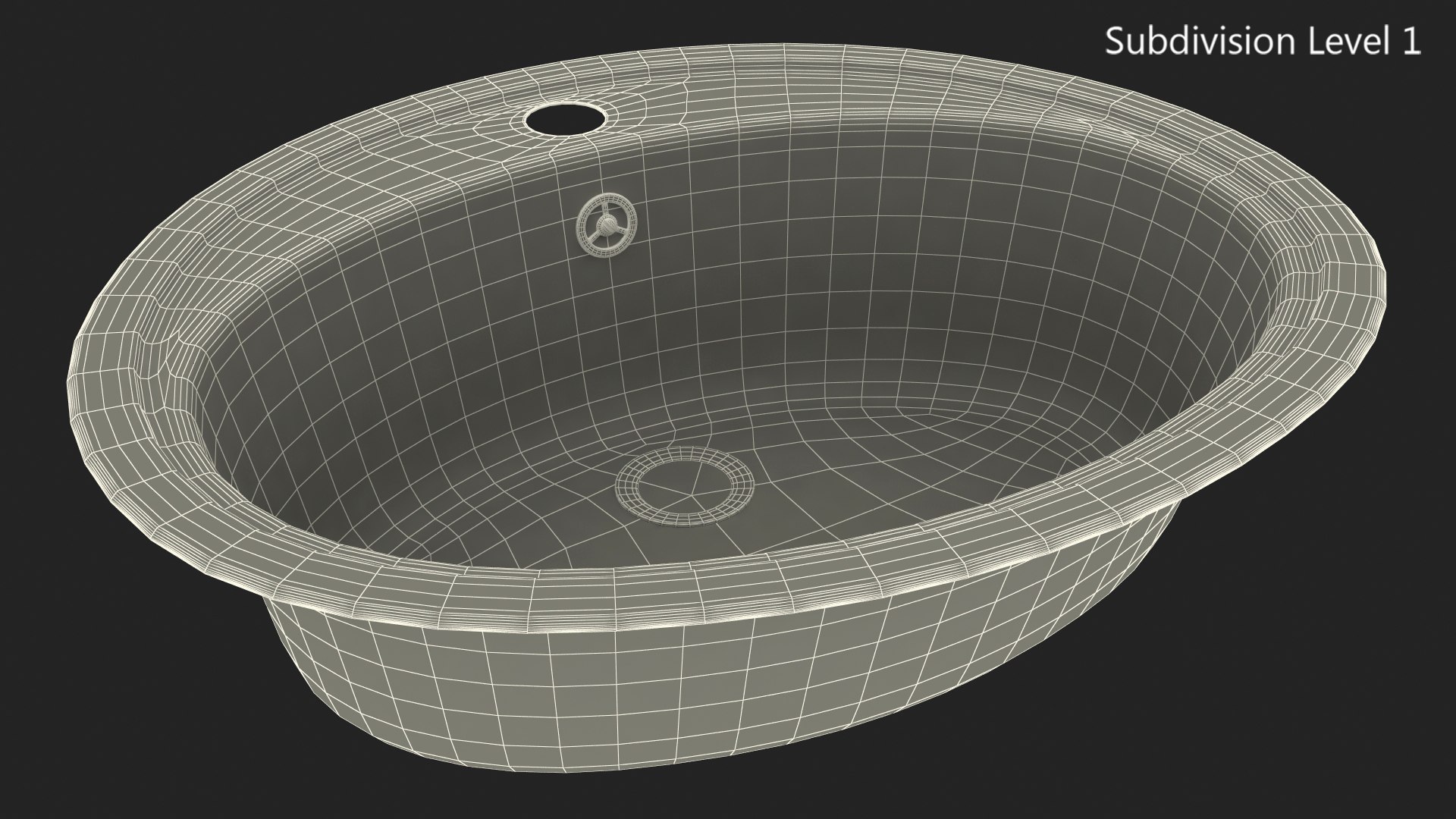 Oval Kitchen Sink With Overflow Drain 3D Model - TurboSquid 1734849
