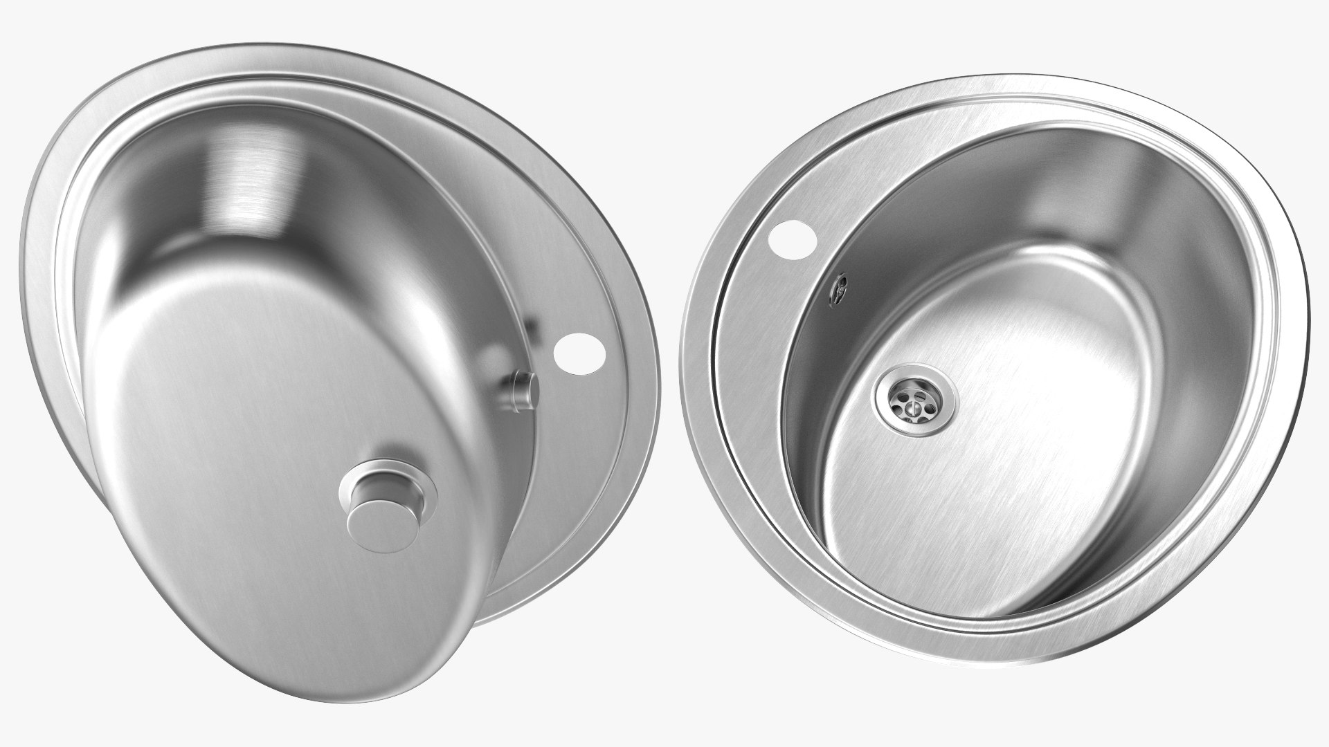 Oval Kitchen Sink With Overflow Drain 3D Model - TurboSquid 1734849