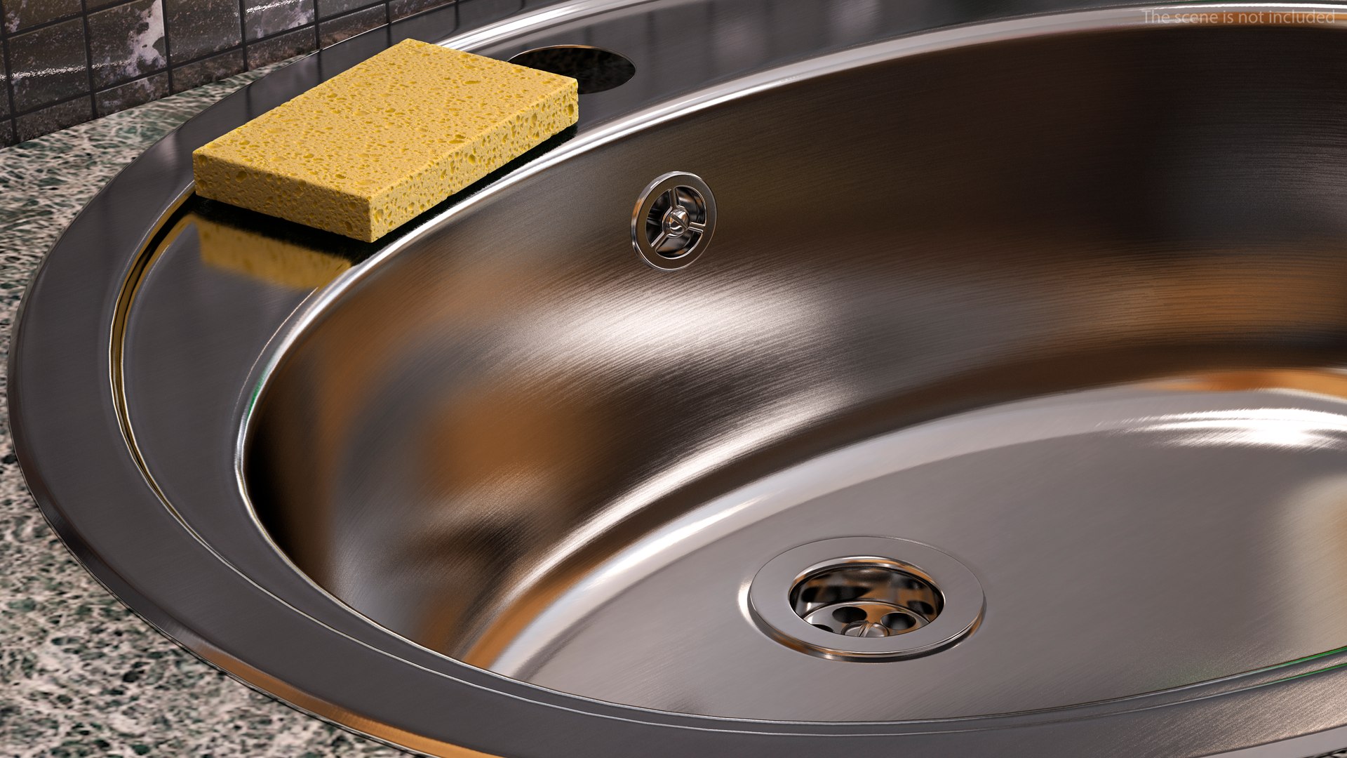 Oval Kitchen Sink With Overflow Drain 3D Model - TurboSquid 1734849