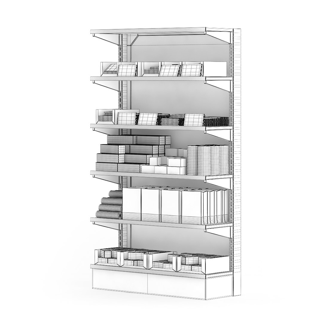 3d Supermarket Shelf Cookies Chocolates