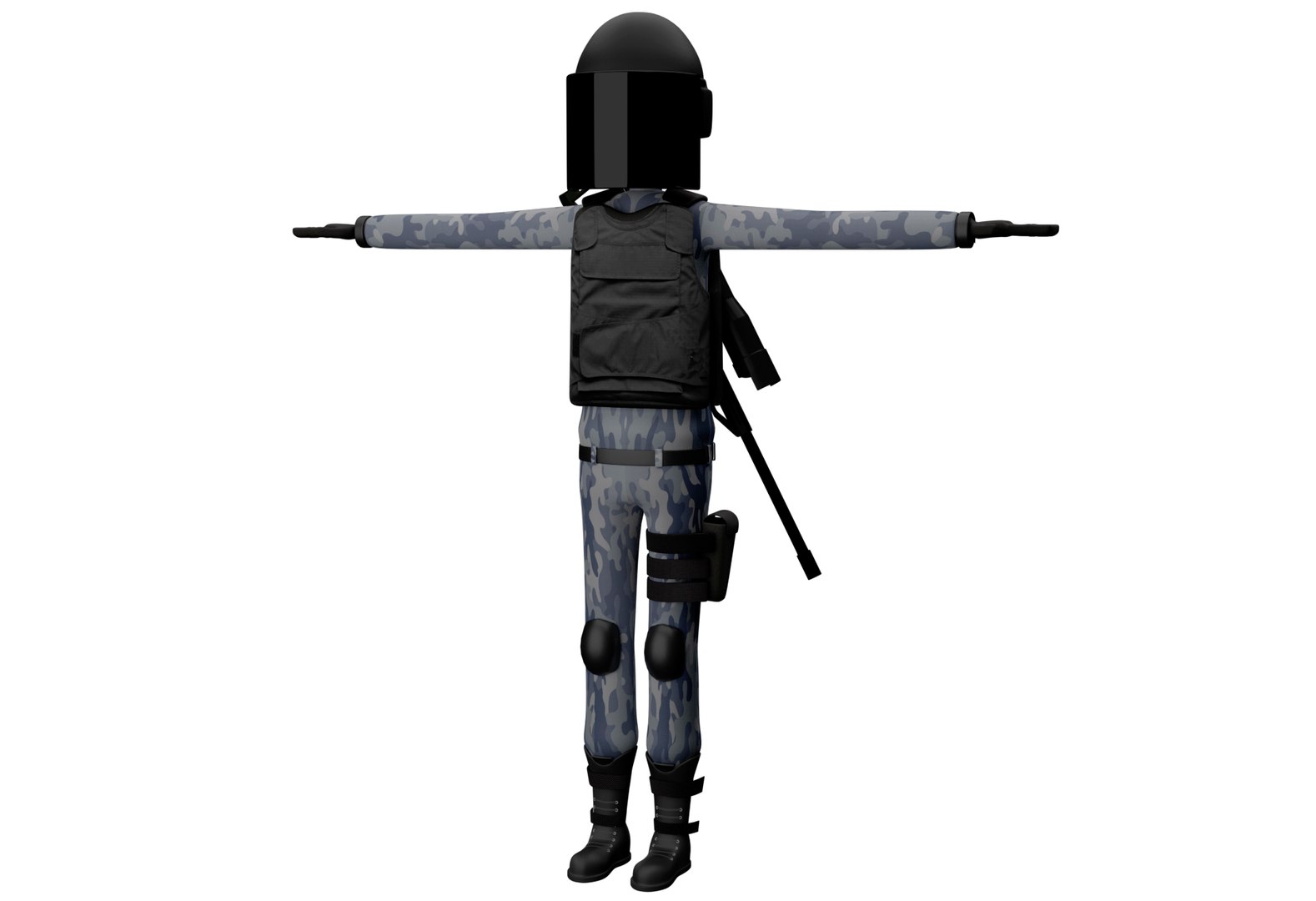 3D Cartoon Police Riot Officer - TurboSquid 1489862