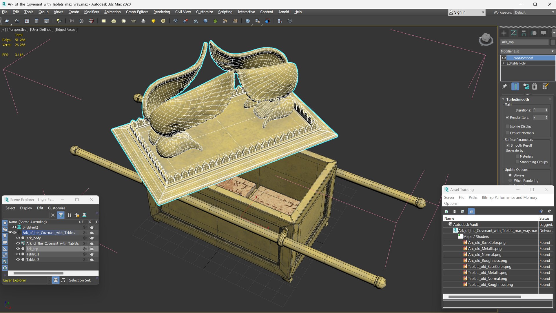 3D Ark Of The Covenant With Tablets Model - TurboSquid 2290784