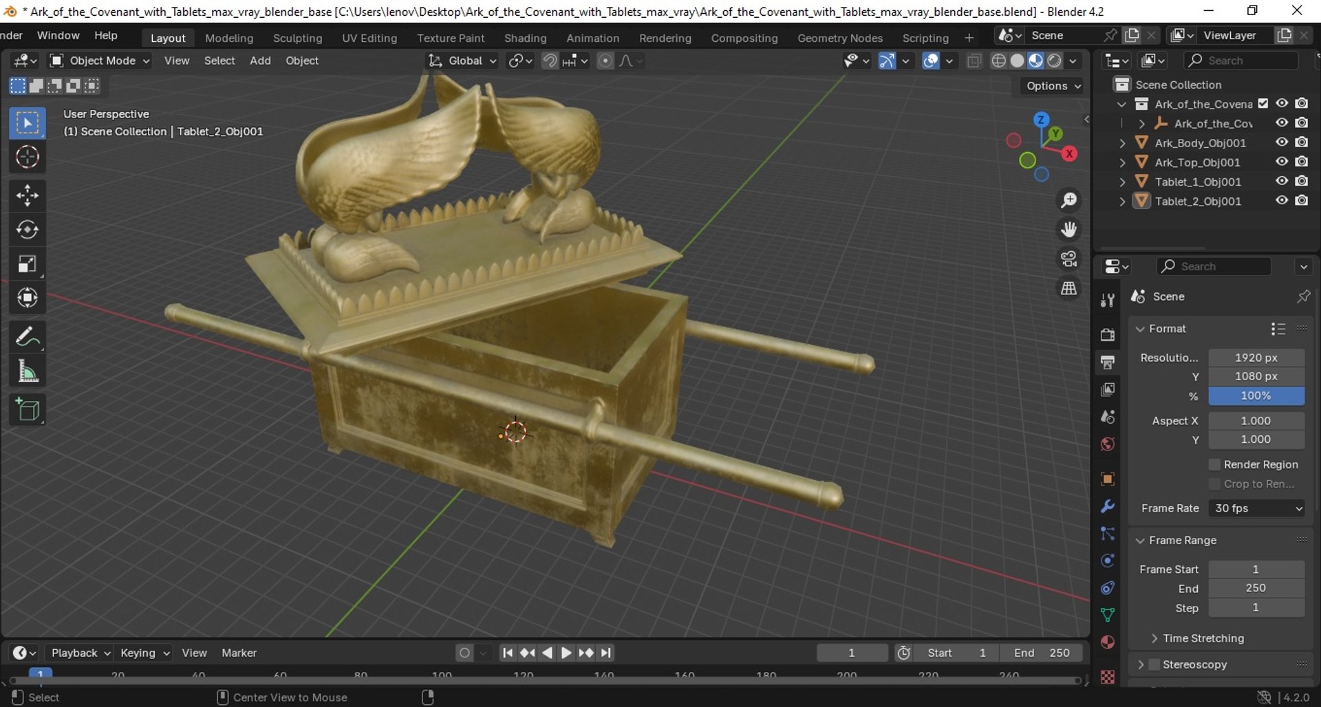 3D Ark Of The Covenant With Tablets Model - TurboSquid 2290784