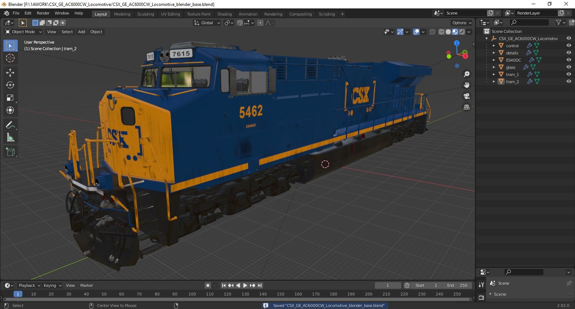 CSX GE AC6000CW Locomotive 3D - TurboSquid 2208658