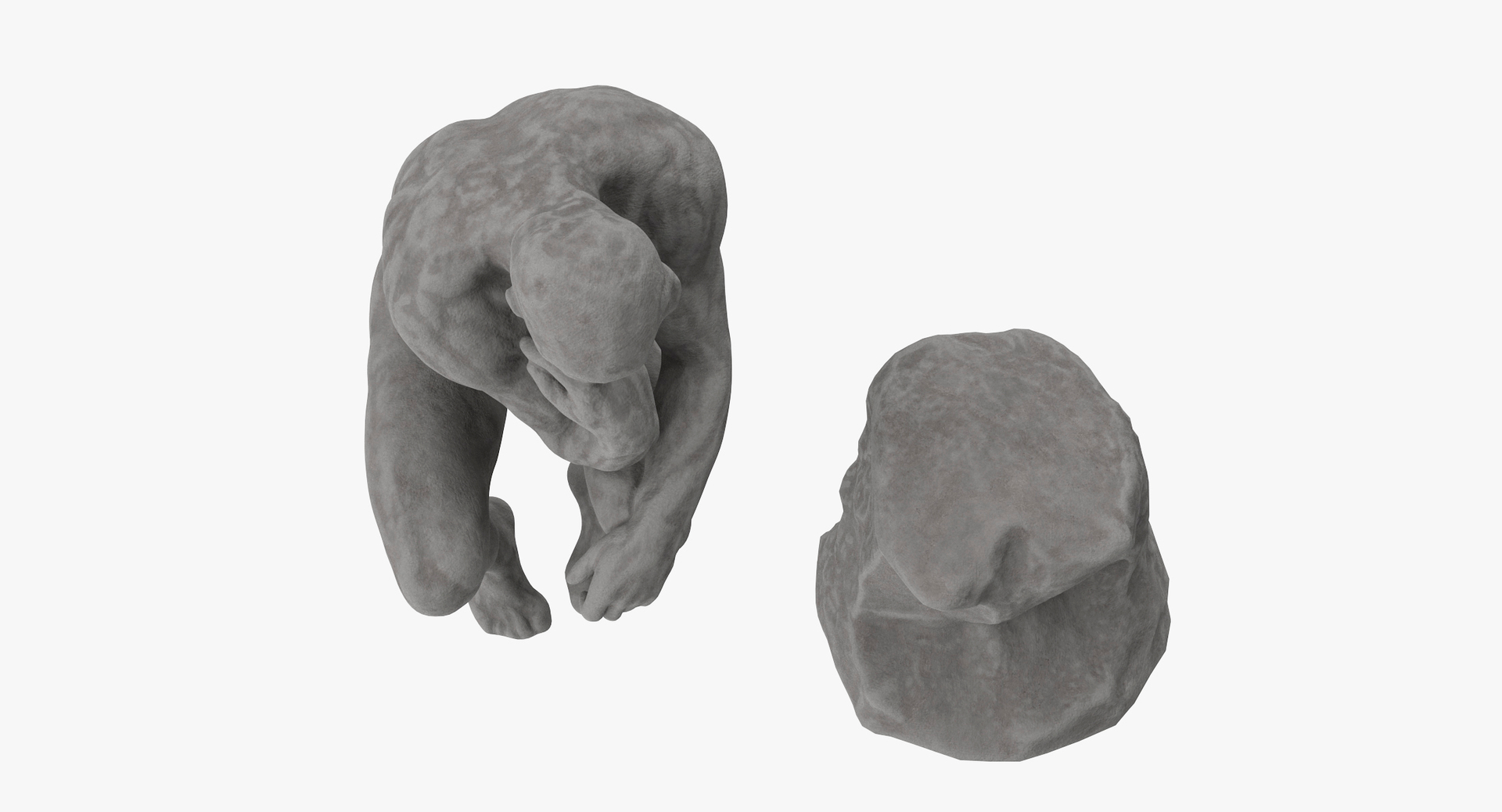 The Thinker Stone Statue 3D model - TurboSquid 1854377