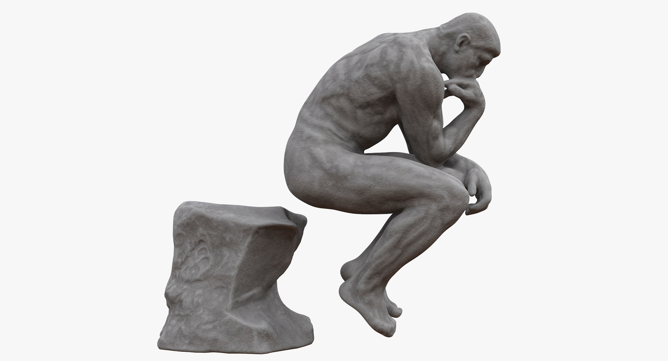 The Thinker Stone Statue 3D model - TurboSquid 1854377