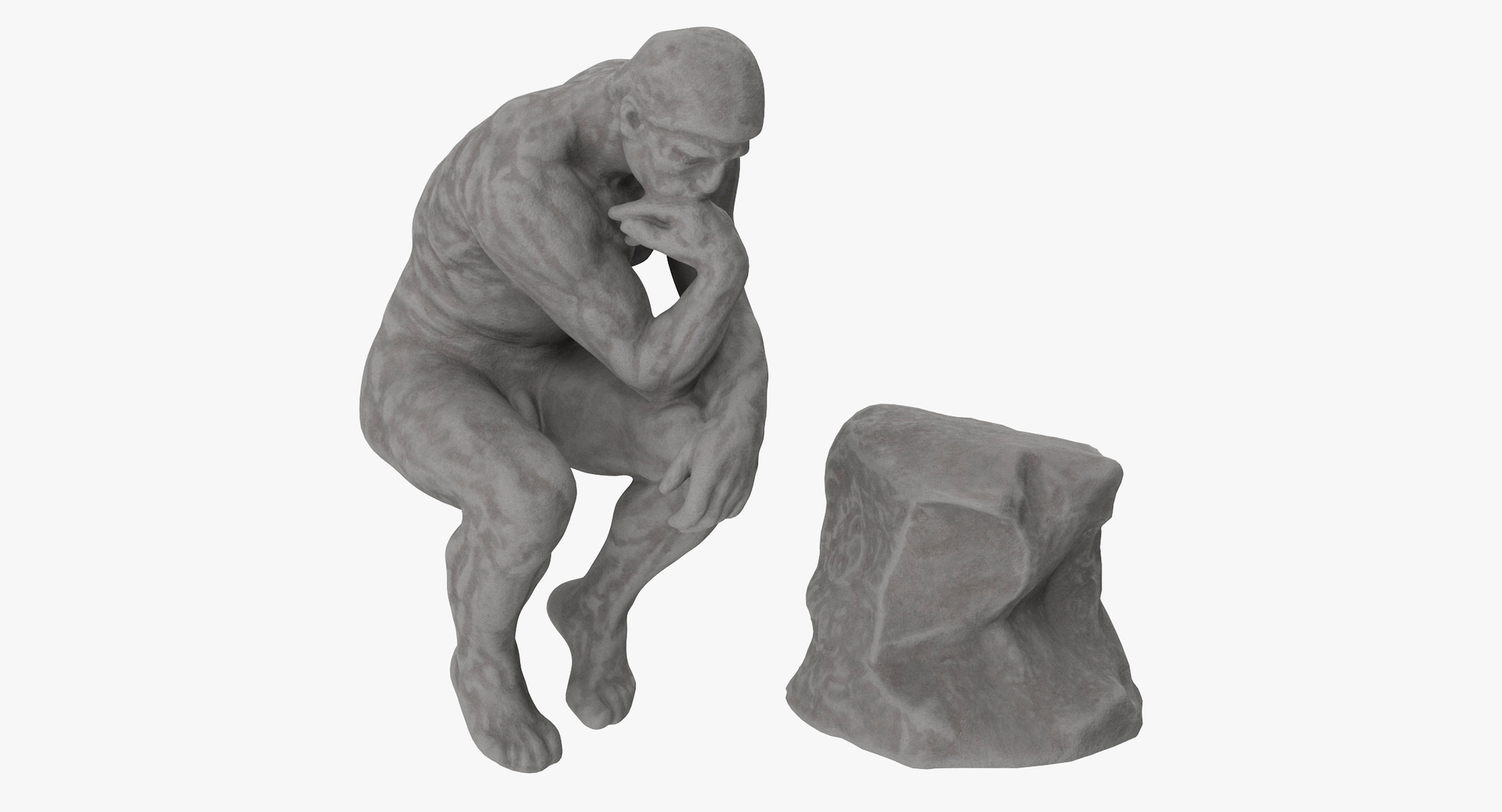 The Thinker Stone Statue 3D model - TurboSquid 1854377