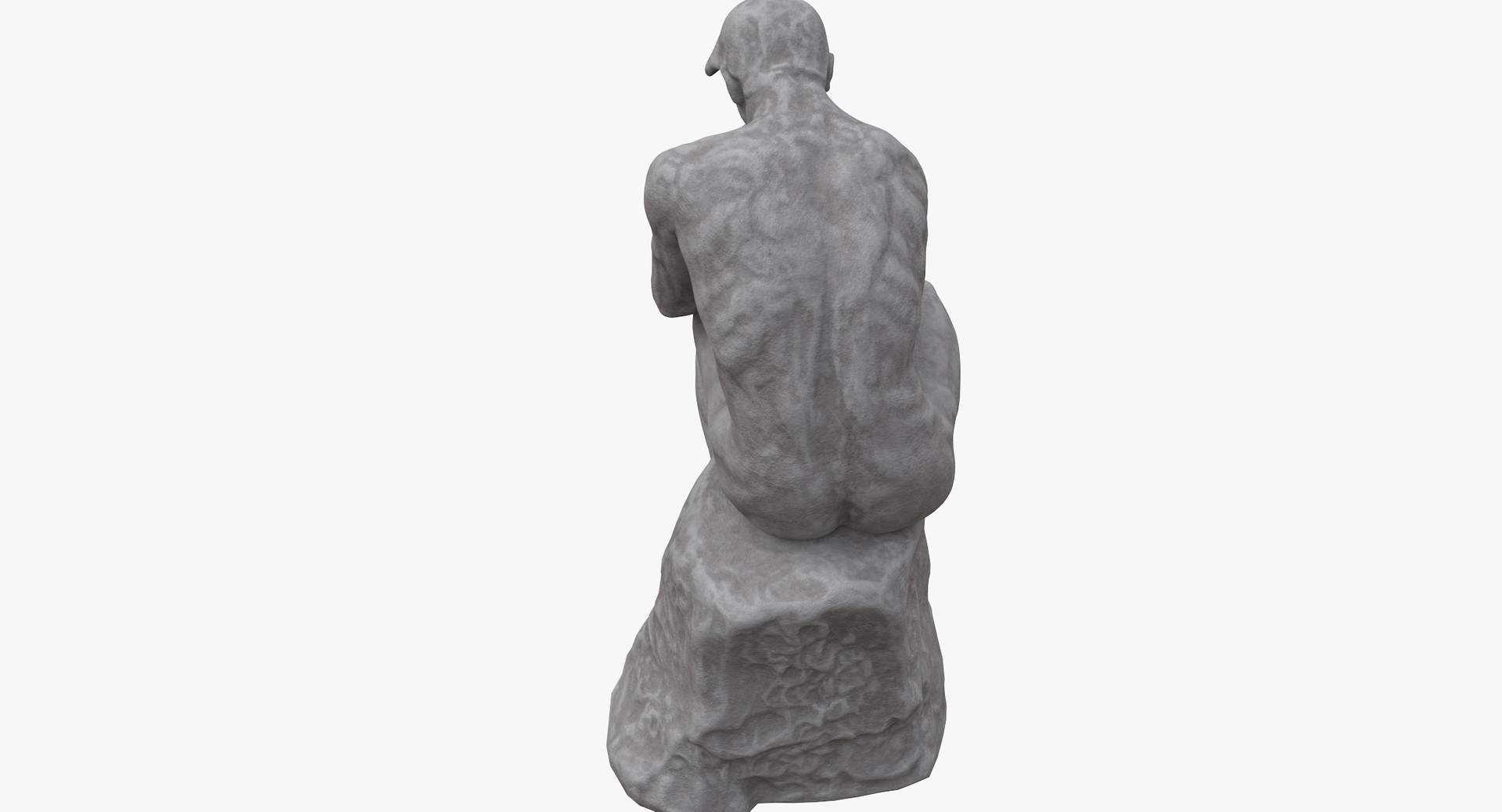 The Thinker Stone Statue 3D model - TurboSquid 1854377