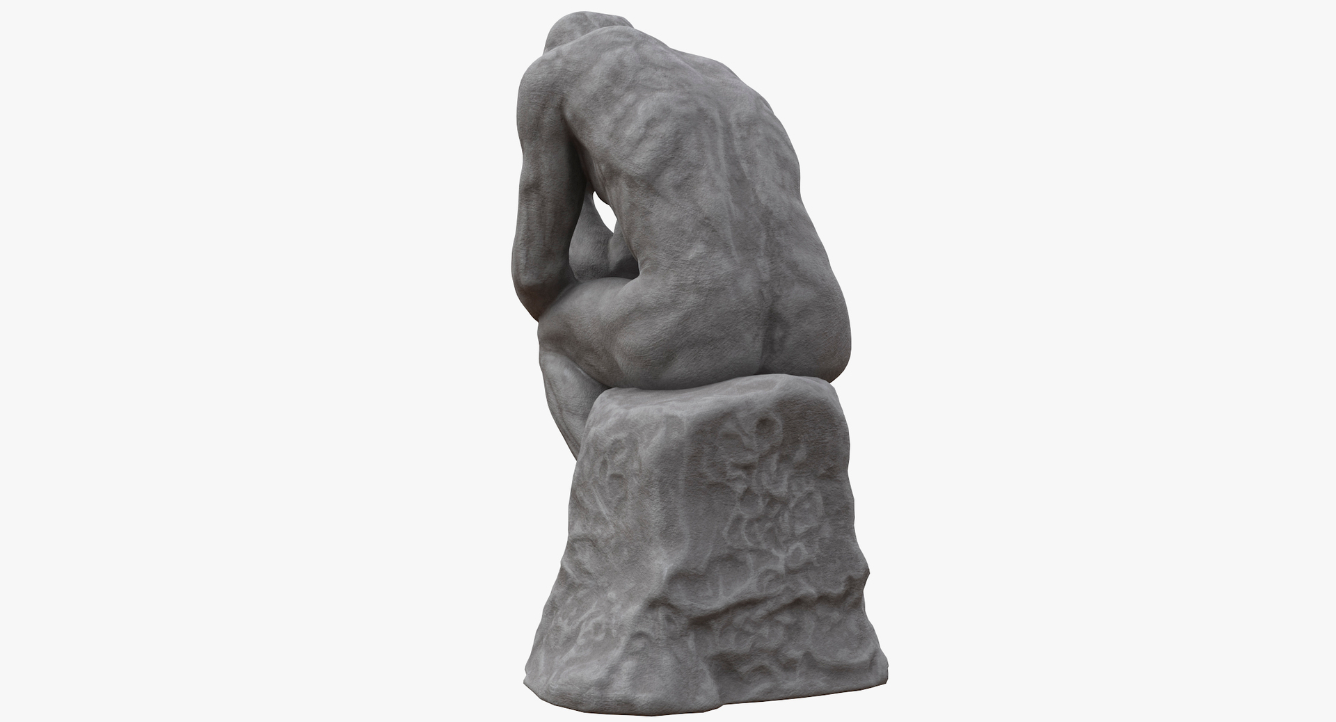 The Thinker Stone Statue 3D model - TurboSquid 1854377