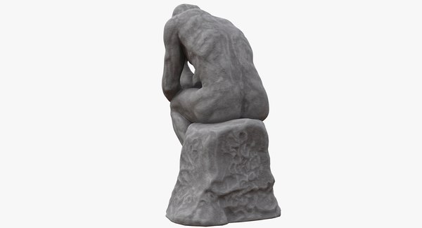 The Thinker Stone Statue 3D model - TurboSquid 1854377