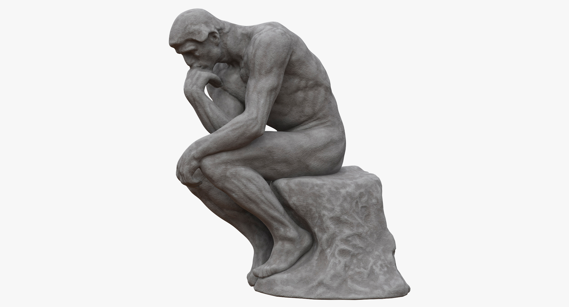 The Thinker Stone Statue 3D model - TurboSquid 1854377