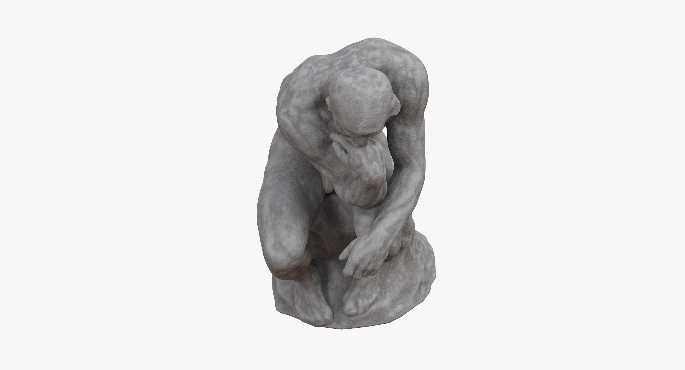 The Thinker Stone Statue 3D model - TurboSquid 1854377