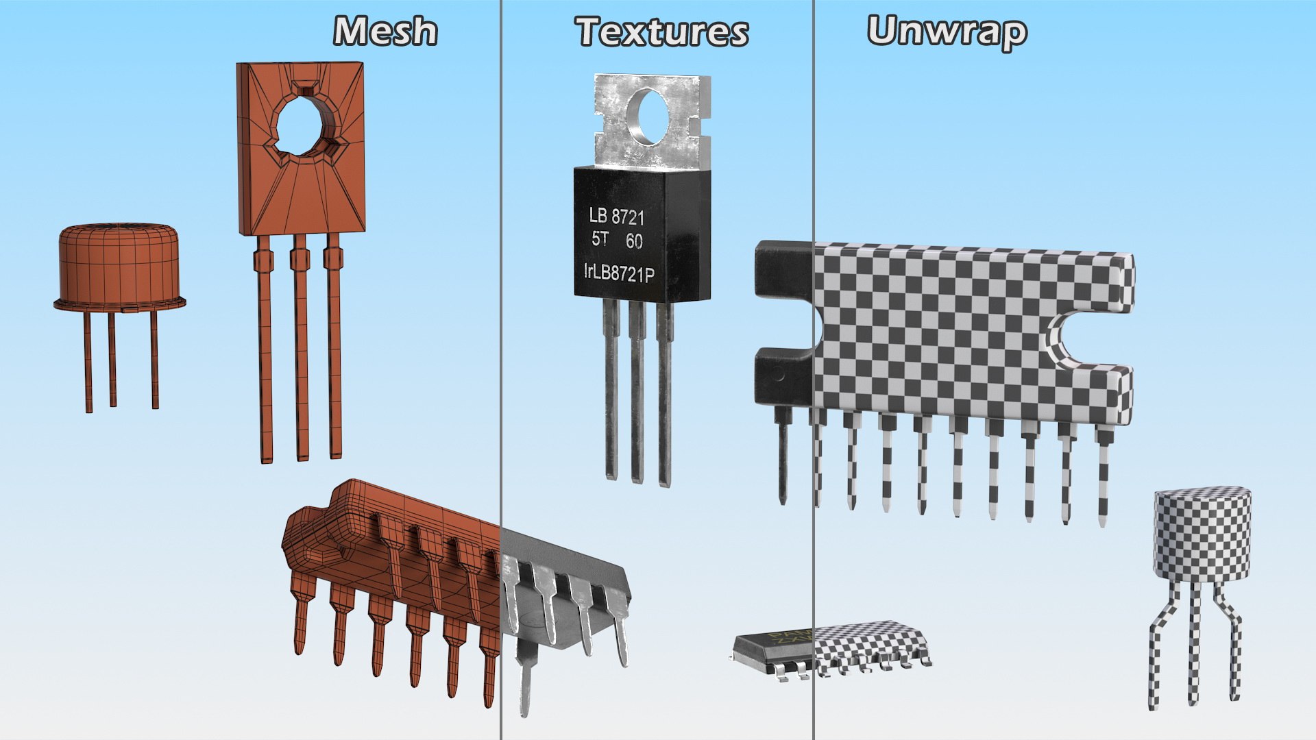 3D Active Electronics Components Set - TurboSquid 1683594
