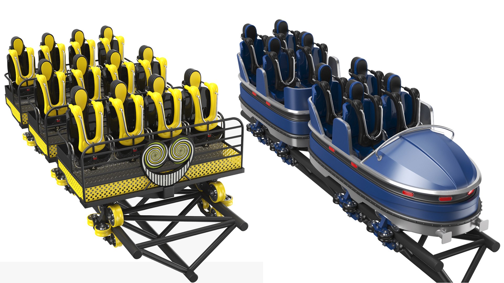 Two Roller Coaster Rides 3D model - TurboSquid 1934146