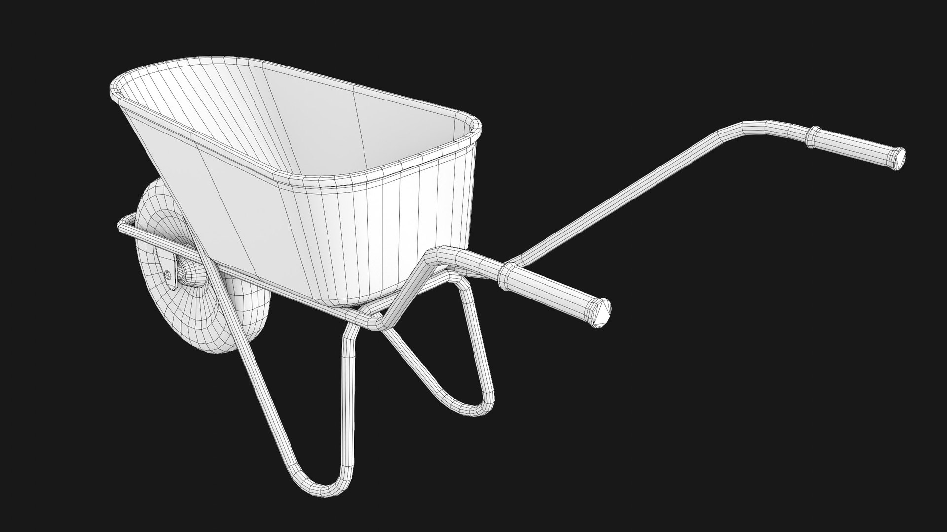 3D One Wheel Barrow Model - TurboSquid 2145316